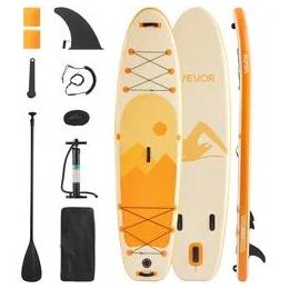 VEVOR aufblasbares Stand Up Paddle Board (335,2 x 83,8 x 15,2 cm) Paddleboard, Komplettset inkl. Pumpe Paddel Finne Rucksack, Kn&ouml;chelleine Gurt, rutschfestes Deck f&uuml;r Jugendliche und Erwachsene
