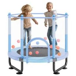 VEVOR Kindertrampolin Outdoor-Trampolin mini Freizeittrampolin 1545 mm f&uuml;r Kleinkinder mit Sicherheitsnetz & Basketballkorb, Geburtstagsgeschenk Weihnachtsspielzeug f&uuml;r Kinder ab 3 Jahren Blau