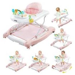 VEVOR 5-in-1 Lauflernhilfe, Babywalker faltbar, Spiel- & Lauflernwagen, h&ouml;henverstellbare Babywippe mit bequemem Hochlehnersitz, Kippschutz f&uuml;r Kleinkinder von 6-24 Monaten (Unisex)