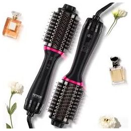 VEVOR Warmluftb&uuml;rste, 4-in-1 Hairstyler und Volumizer mit galvanisiertem Titan und 65 mm ovalem Zylinder mit Keramikbeschichtung, 3-stufige Hei&szlig;luft-Stylingb&uuml;rste zum Trocknen, Gl&auml;tten, Locken