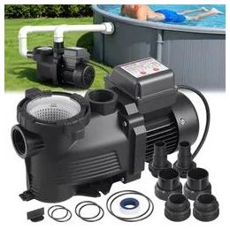 VEVOR Schwimmbadpumpe 400 W, Filterpumpe 11.100 L/H max. F&ouml;rdermenge, Einstufige Poolpumpe, 3450 U/min, 10 m max. F&ouml;rderh&ouml;he, mit 24-Stunden-Timer & Filterkorb, f&uuml;r Aufstell- & Einbaupools, & Spas