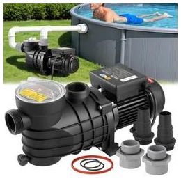 VEVOR Schwimmbadpumpe 250 W, Filterpumpe 11.700 L/H max. F&ouml;rdermenge, Einstufige Poolpumpe, 2850 U/min, 8 m max. F&ouml;rderh&ouml;he, mit Filterkorb & Deckel, f&uuml;r Aufstellpools, Pools & Spas