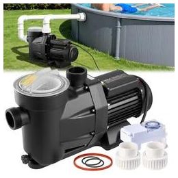 VEVOR Poolpumpe, 1300 W, 28.800 L/H max. F&ouml;rdermenge, Einstufige Schwimmbadpumpe, 2850 U/min, 17 m max. F&ouml;rderh&ouml;he, mit 24-Stunden-Timer & Filterkorb, f&uuml;r Aufstell- & Einbaupools, Spas