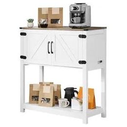 VEVOR Kaffeebarschrank 80 x 35 x 88 cm Bauernhaus-Kaffeebarschrank mit 3-stufigem Stauraum, Kaffeebartisch mit Magnett&uuml;ren, Sideboard-Buffetschrank f&uuml;r Wohnzimmer Eingangsbereich