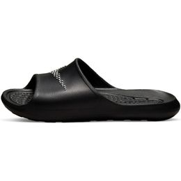 Badesandale Nike Sportswear "VICTORI ONE SHOWER SLIDE", Herren, Gr. 44, schwarz-wei&szlig; (schwarz, wei&szlig;), Synthetik, kontrastfarbene Details, unifarben, Schuhe Schlappen Badeschuh Badelatschen Pantolette Sommerschuh, Badelatschen