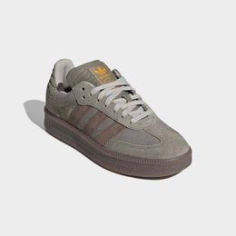 Sneaker adidas originals "SAMBA XLG", Damen, Gr. 42,5, silber pebble, earth strata, clay, Leder, Synthetik, Schuhe Sneaker