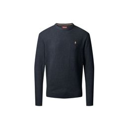 Rundhalspullover MCS "MCS Pullover MCAdrian", Herren, Gr. L, navy melange, Obermaterial: 80% Wolle, 20% Polyester, Pullover Rundhalspullover