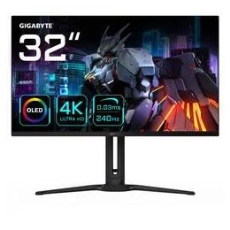 Gigabyte Gaming-Monitor "AORUS FO32U2", Energieeffizienz: G (A-G), schwarz, B:71,8cm H:61,4cm T:15,9cm, Monitore
