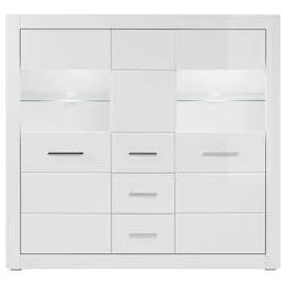 Highboard Home Affaire "BIANCO", wei&szlig; (wei&szlig; matt, wei&szlig; mdf hochglanz), B:149cm H:142cm T:42cm, FSC-zertifizierter Holzwerkstoff, Sideboards, Highboard, Breite 149 cm