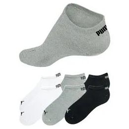Sneakersocken Puma "PU Sneaker Socks 6-pack", Damen, Gr. 43-46, schwarz-wei&szlig; (wei&szlig;, grau, meliert, schwarz), Obermaterial: 72% Baumwolle, 24% Polyester, 3% Polyamid, 1% Elasthan, meliert, unifarben, normal, Socken Sneakersocken