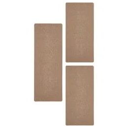 Bettumrandung ANDIAMO "Luton, Made in Germany" Gr. 14, braun (cognac), H:5mm, Obermaterial: 100% Polypropylen, Bettumrandungen, Bettvorleger, L&auml;ufer-Set f&uuml;r das Schlafzimmer, melierte Optik