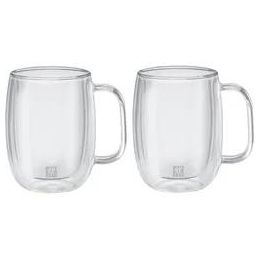 Gl&auml;ser-Set Zwilling "Sorrento Plus", transparent, B:9,1cm H:11,5cm, Borosilikatglas, Trinkgef&auml;&szlig;e, Doppelwandig, Borosilikatglas, 2-tlg., je 350 ml