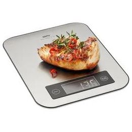 K&uuml;chenwaage Gefu "SCORE", silber (silberfarben, schwarz), B:21,4cm H:1,7cm L:16,5cm, Edelstahl, Kunststoff, K&uuml;chenwaagen, Bluetooth Funktion mit Daten&uuml;bertragung in Echtzeit auf das Handy
