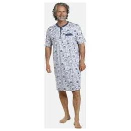 Pyjama Jan Vanderstorm "Nachthemd UNNI", Herren, Gr. 4XL, blau (blau gemustert), Obermaterial: 100% Baumwolle CO., Homewear-Sets Pyjama