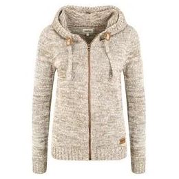 Strickjacke oxmo "Strickjacke OXPhiladelphia", Damen, Gr. M, beige (dune), Obermaterial: 100% Baumwolle CO., Strickjacken Strickjacke