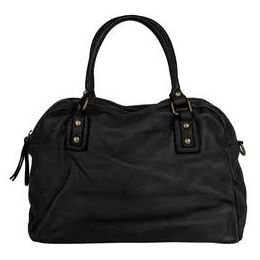 Shopper Samantha Look, Damen, Gr. B/H/T: 37cm x 26cm x 13cm onesize, schwarz, Leder, leicht gl&auml;nzend, unifarben, Taschen Shopper, echt Leder, Made in Italy