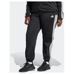 Sporthose Adidas SPORTSWEAR "TRICOT 3-STREIFEN &ndash; GROSSE GR&Ouml;SSEN", Damen, Gr. 2X, N-Gr, schwarz-wei&szlig; (schwarz, wei&szlig;,), Obermaterial: 100% Polyester, Hosen Sporthose, drei Streifen Trainingshose aus Trikotstoff, Trackpants