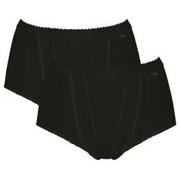 Shapingslip Sloggi "Control", Damen, Gr. 48, schwarz, Single Jersey, Obermaterial: 94% Baumwolle, 6% Elasthan, gemustert, unifarben, figurbetont, Unterhosen, doppellagige Bauchpartie, formend, Baumwollmix, elastisch