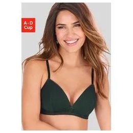 Bralette-BH s.Oliver "Fabienne", Damen, Gr. 75, Cup B, gr&uuml;n (tannengr&uuml;n), Spitze, Obermaterial: 46% Polyamid, 43% Polyester, 11% Elasthan, BHs, ohne B&uuml;gel aus graphischer Spitze, Dessous