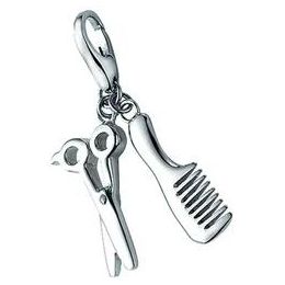 Charm-Einh&auml;nger "Anh&auml;nger Kamm und Schere, Silber 925", silber, Giorgio Martello MILANO, Charms, Damen, Silber 925 (Sterlingsilber)