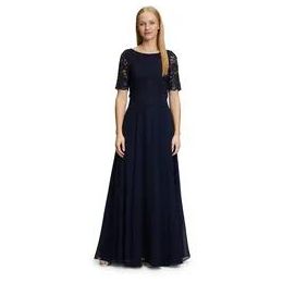 Abendkleid Vera Mont "Damen mit Spitze", Damen, Gr. 42, Normalgr&ouml;&szlig;en, blau (night sky), Obermaterial: 100% Polyester; Futter: 100% Polyester, ausgestellt lang, Rundhals, Kleider Abendkleid, Spitze