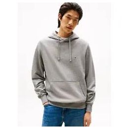 Hoodie Tommy Hilfiger "ESSENTIAL TERRY", Herren, Gr. M, medium grau heather, Sweatware, Obermaterial: 100% Baumwolle, regular fit, Sweatshirts Hoodie, mit Tunnelzug und Flag-Stickerei