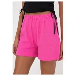 Shorts FRESHLIONS "Zara", Damen, Gr. M, EURO-Gr&ouml;&szlig;en, pink, 100% Baumwolle, unifarben, kurz, Hosen Shorts, im einfarbigen Design