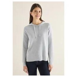 Kapuzenpullover Cecil, Damen, Gr. M (40), luna grau melange, Web, 41% Baumwolle, 34% Polyacryl, 22% metallisierte Fasern, 3% Nylon, unifarben, comfort fit normal, ohne Ausschnitt, Rippb&uuml;ndchen, Pullover Kapuzenpullover, mit Tape Detail am &Auml;rmel