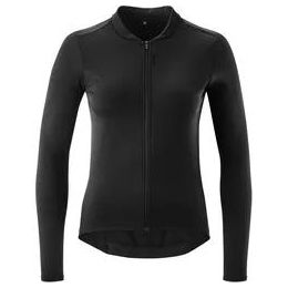 Radtrikot Gonso "SITIVO Jersey Longsleeve W", Damen, Gr. 34, schwarz, 80% Polyester, 15% Elasthan, 5% Polyamid, Rundhals, Trikots, Damen Fahrradtrikot langarm, Full-Zip Trikot mit R&uuml;ckentasche
