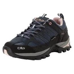 Wanderschuh CMP "Wmns Rigel Low Waterproof", Damen, Gr. 36, blau (navy, rosa), Leder, Textil, Schuhe Wanderschuh, wasserdicht