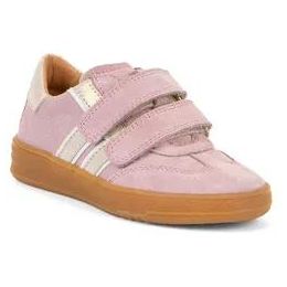 Sneaker froddo "Barefoot Base", Damen, Gr. 32, pink, Leder, colorblocking, Schuhe Sneaker, Retro Sneaker, Klettschuh, Sneaker mit Lederfutter