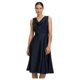Cocktailkleid Vera Mont "Damen mit Wasserfallausschnitt", Damen, Gr. 36, Normalgr&ouml;&szlig;en, blau (night sky), Satin, Obermaterial: 100% Polyester; Futter: 100% Polyester, ausgestellt kurz, Wasserfallausschnitt, Kleider, Form