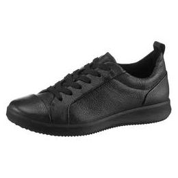 Sneaker Ara "ROMA", Damen, Gr. 6 (39), schwarz, Glattleder, unifarben, Schuhe Sneaker, Freizeitschuh, Halbschuh, Schn&uuml;rschuh mit High Soft Fu&szlig;bett, G-Weite