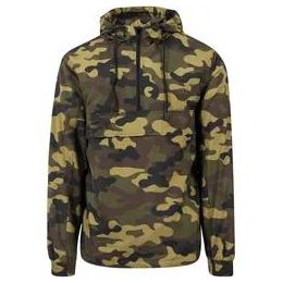 Anorak Urban Classics "Urban Classics Herren Camo Pull Over Windbreaker", Damen, Gr. M, woodcamo, 100% Polyester, mehrfarbig, normal, ohne Ausschnitt, Jacken