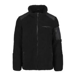 Allwetterjacke BRANDIT "Brandit Brandit Men Ramble Teddyfleece Jacket", Herren, Gr. S, schwarz, 100% Polyester, unifarben, normal, amerikanischer Ausschnitt, Jacken