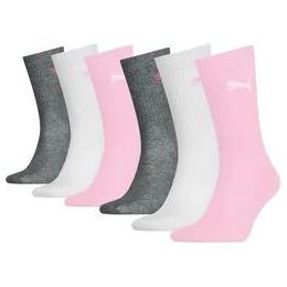 Kurzsocken Puma "Socken SPORT JUNIOR 6P ECOM 6er Pack", M&auml;dchen, Gr. 31-34, bunt (rosa, wei&szlig;, grau), Obermaterial: 73% Baumwolle CO. 26% Polyamid PA. 1% Elasthan EL., Socken