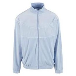 Trainingsjacke Karl Kani "Karl Kani KM251-011-1 Sport Patch Essential Trackjacket", Herren, Gr. M, light blau, 93% Polyester, 7% Elasthan, mehrfarbig, normal, amerikanischer Ausschnitt, Jacken Trainingsjacke