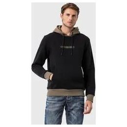 Cipo & Baxx Kapuzenpullover CIPO & BAXX "Sweatshirts", Herren, Gr. M, schwarz, 70% Baumwolle, 30% Polyester, regular fit, Pullover Kapuzenpullover, im Kontrast-Look