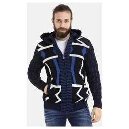 Cipo & Baxx Cardigan CIPO & BAXX "Jacken", Herren, Gr. M, blau (navyblau), 100% Polyacryl, unifarben, Basic, regular fit, V-Ausschnitt, &Auml;rmel ohne &Auml;rmelschlitz, Strickjacken, im modernem Look, CP256