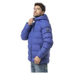 Cipo & Baxx Winterjacke CIPO & BAXX "Jacke", Herren, Gr. S, blau, Stoff, 100% Polyester, unifarben, regular fit normal, Jacken Winterjacke, im Steppdesign