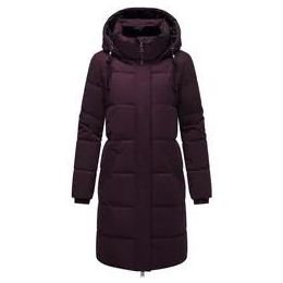Wintermantel Navahoo "Wintertanz 14", Damen, Gr. XXXL(46), lila (dunkellila), Obermaterial: 45% Polyester, 45% Baumwolle, 10% Nylon; Innenfutter: 100% Polyester; Wattierung: 100% Polyester; &Auml;rmelfutter: 100% Polyester, gerade knieumspielend, hoch geschlossener Ausschnitt, eng Rippstrickb&uuml;ndchen, M&auml;ntel Wintermantel, modischer Damen Steppmantel mit hohem Kragen