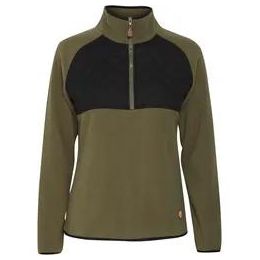 Sweatshirt oxmo "Sweatjacke OXMalita", Damen, Gr. XL, gr&uuml;n (dusty olive), Obermaterial: 100% Polyester PES., Sweatjacken Sweatshirt