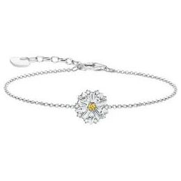 Armband Thomas Sabo "Lovely Daisy" Gr. 19, bunt (silberfarben, wei&szlig;, gelb, wei&szlig;, gelb), Armb&auml;nder, Damen, 19, Silber 925 (recycelt), Armband, mit Zirkonia (synth.)