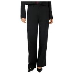 Stoffhose QS, Damen, Gr. 38, L&auml;nge 32, schwarz, Twill, Obermaterial: 73% Polyester, 20% Viskose, 7% Elasthan, unifarben, regular fit lang, Hosen Stoffhose, mit Strechanteil