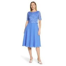 Cocktailkleid Vera Mont "Damen mit Spitze", Damen, Gr. 36, Normalgr&ouml;&szlig;en, paris blau, Obermaterial: 100% Polyester; Futter: 100% Polyester, ausgestellt kurz, Rundhals, Kleider, Spitze