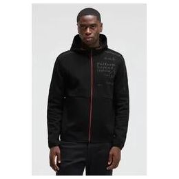 Kapuzensweatjacke CAMP DAVID, Herren, Gr. S, schwarz, Material: 70% Baumwolle, 30% Polyester, bedruckt, relaxed fit normal, hoch geschlossener Ausschnitt, eingesetzt elastischer Bund, Sweatjacken, mit elastischen Saumabschl&uuml;ssen