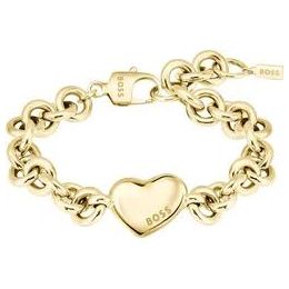 Armkette BOSS "HONEY LOVE", gold (gelbgoldfarben), Armb&auml;nder, Damen, 19cm, Edelstahl, Armkette