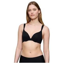 B&uuml;gel-BH Triumph "Body Make-Up Illusion", Damen, Gr. 85, Cup E, schwarz, Microtouch, Obermaterial: 49% Polyamid, 35% Polyester, 16% Elasthan, Basic, BHs B&uuml;gel-BH, mit tiefem Dekollet&eacute;, gepolsterte Cups, Komfort-B&uuml;gel, Microfaser