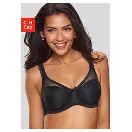 Minimizer-BH Nuance, Damen, Gr. 80, Cup D, schwarz, Spitze, Obermaterial: 79% Polyamid, 15% Polyester, 6% Elasthan, BHs Minimizer-BH, mit unterlegter Jacquardspitze, Dessous