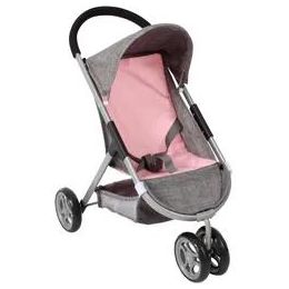 Bayer Chic 2000 Puppenbuggy CHIC2000 "Speedy", melange grau, rosa, Puppenwagen, KinderB:35cm H:59cm T:54cm, Kunststoff, Metall, Polyester, mit leichtg&auml;ngigen Doppelr&auml;dern, B:35cm H:59cm T:54cm